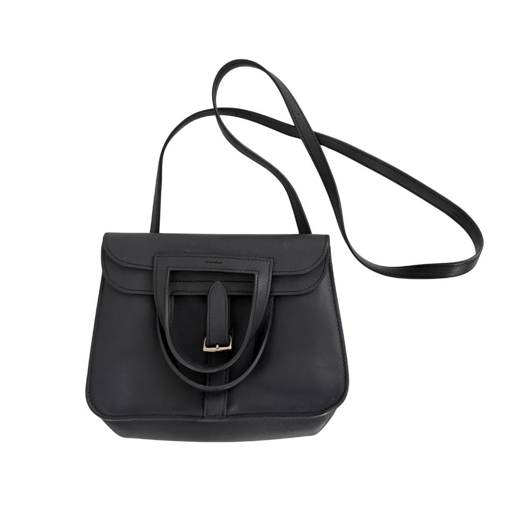 Hermes dark blue Mini Halzan 22cm silver Hardware | Batra